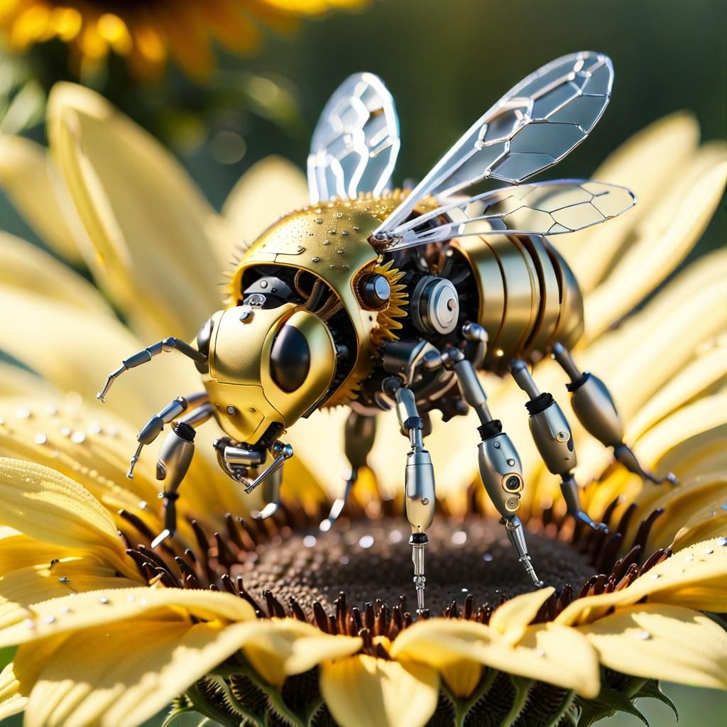 Robotic bee - AI Generated Artwork - NightCafe Creator