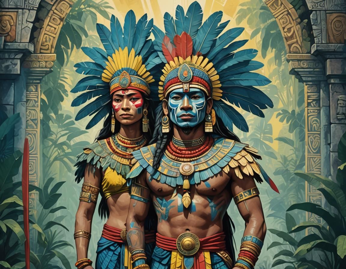 Mayan warriors - AI Generated Artwork - NightCafe Creator