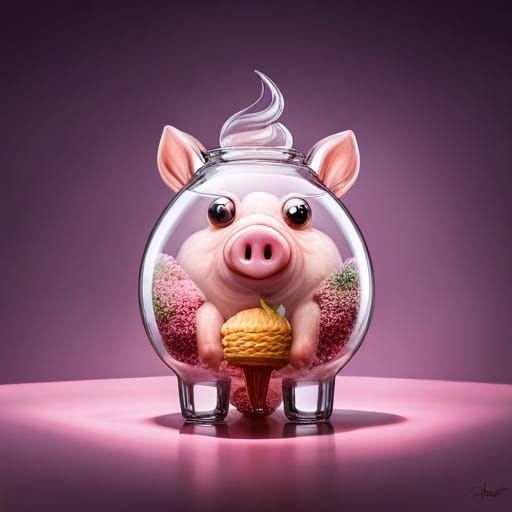 A Delicious Glass Pig - AI Generated Artwork - NightCafe Creator