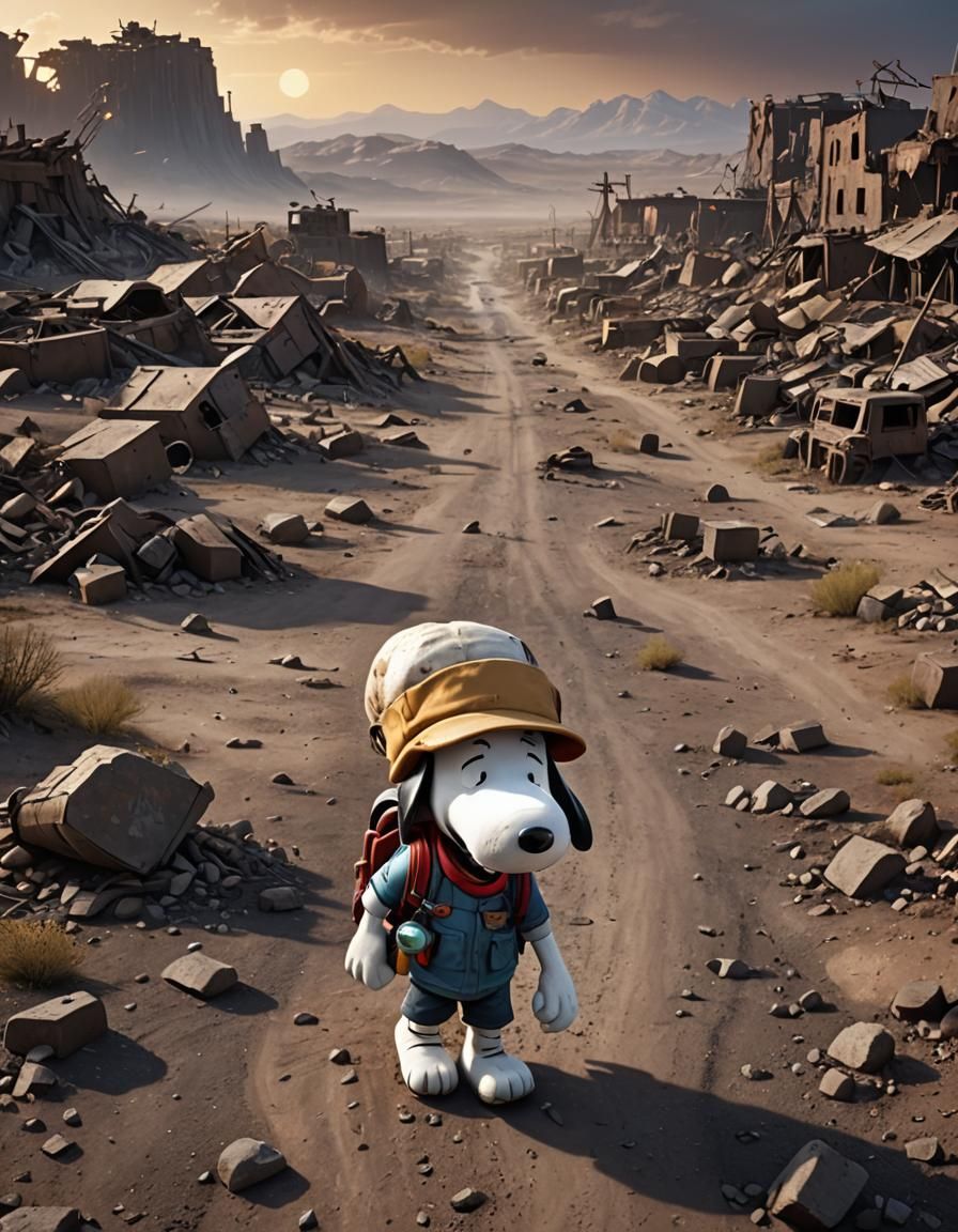 Snoopy and the Wastelands - AI Generated Artwork - NightCafe Creator