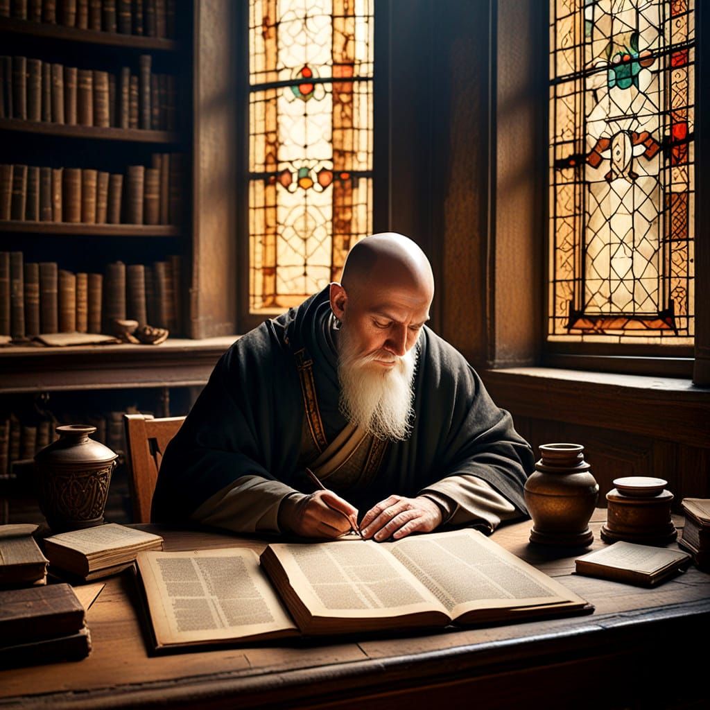 Medieval armenian monk - Medieval Monk in Serene Scriptorum