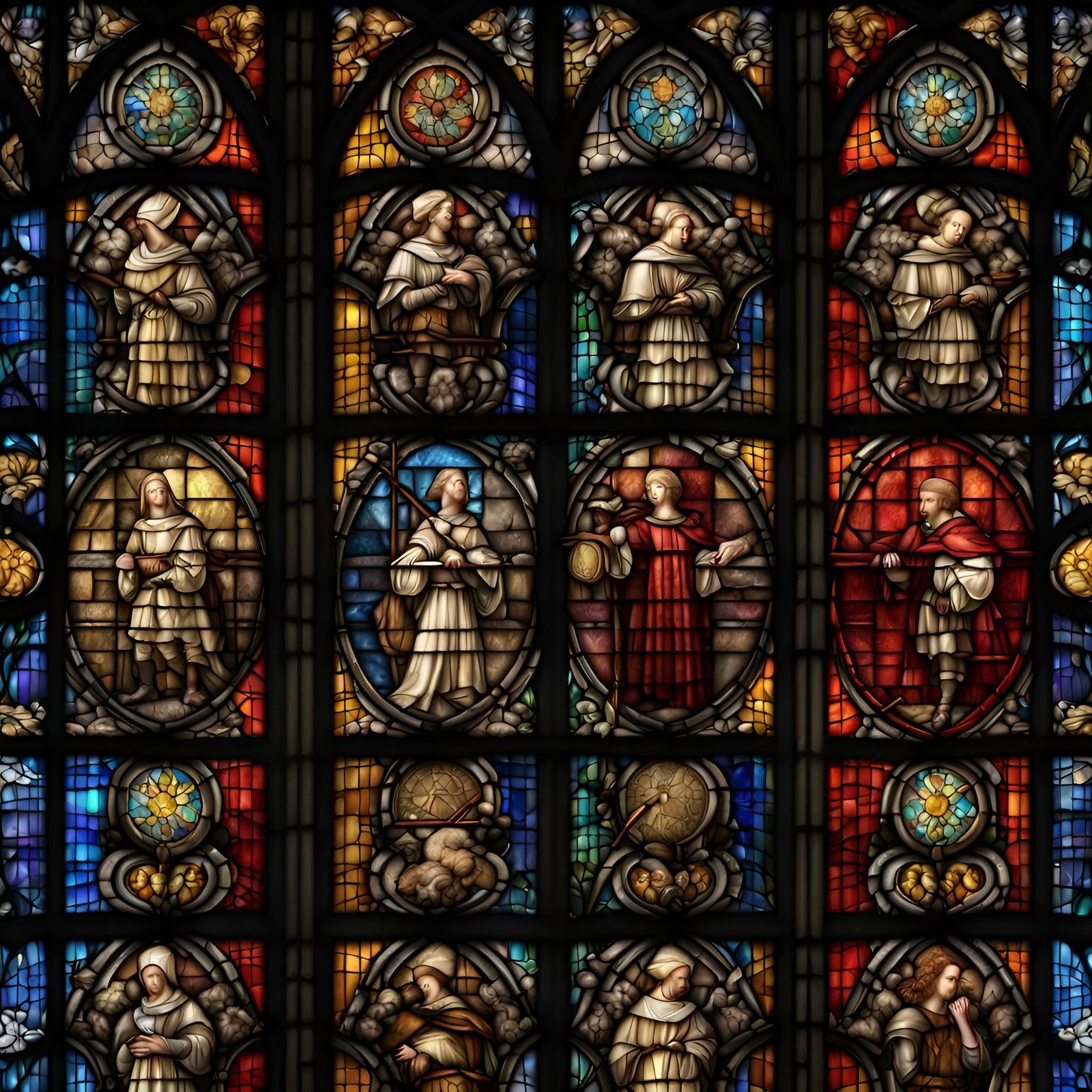 Medieval stained glass background 8K resolution - AI Generated Artwork ...