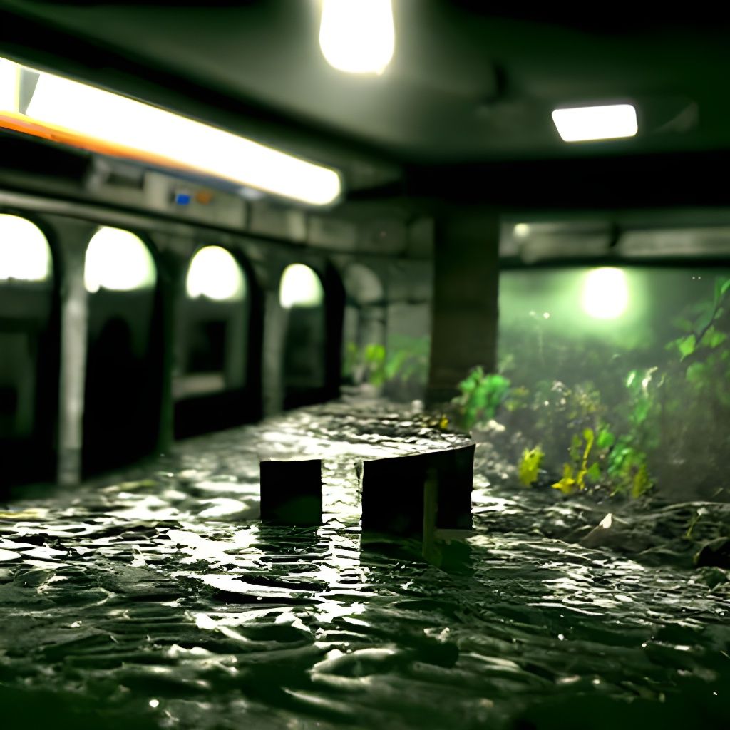 Submerged subway station II - AI Generated Artwork - NightCafe Creator