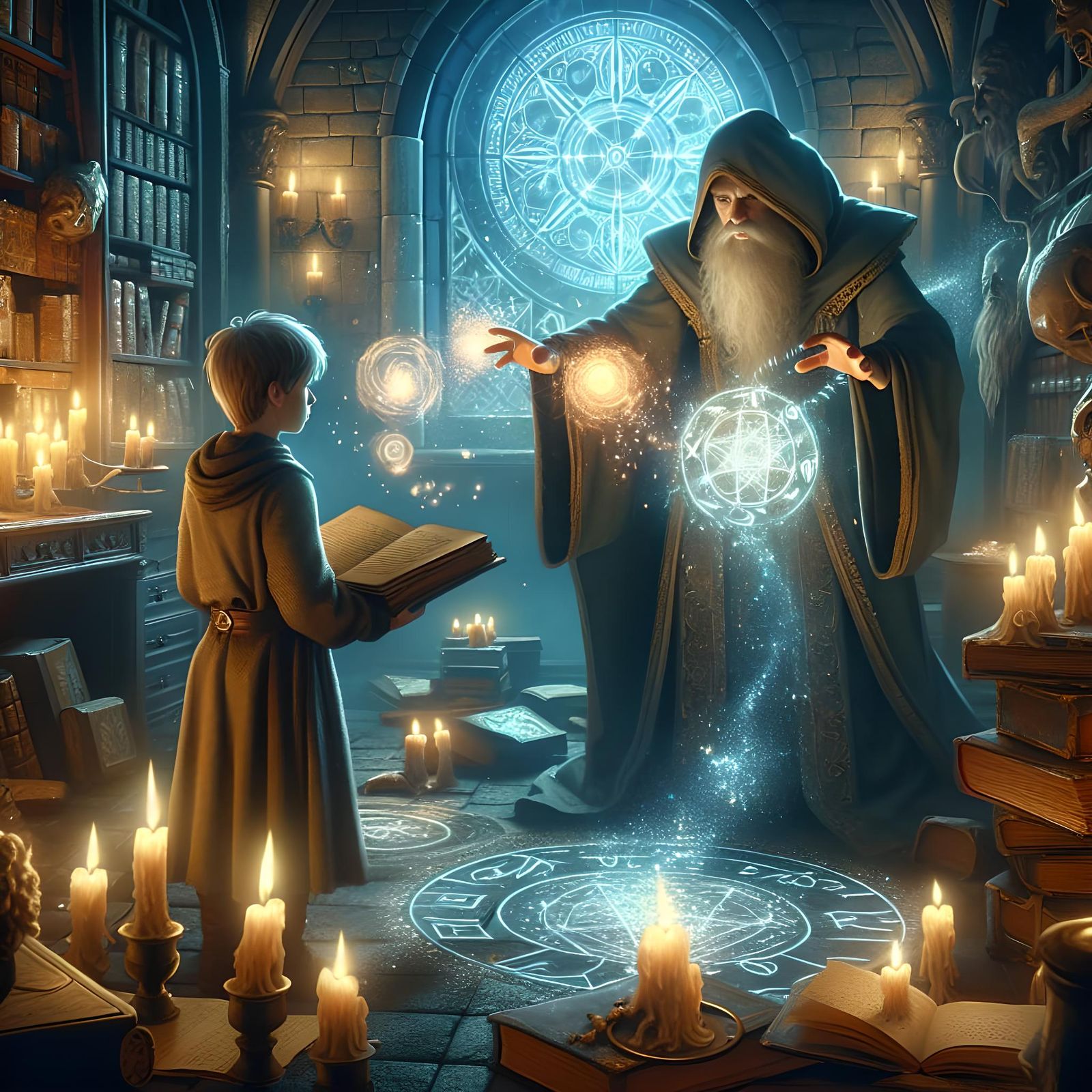 Wizard and Apprentice - AI Generated Artwork - NightCafe Creator