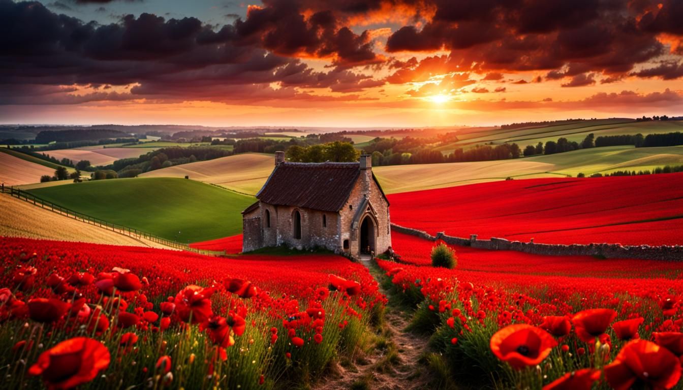 In Flanders fields the poppies blow - AI Generated Artwork - NightCafe ...