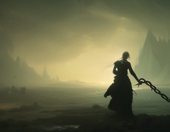 Man chained with sin; God above - AI Generated Artwork - NightCafe Creator