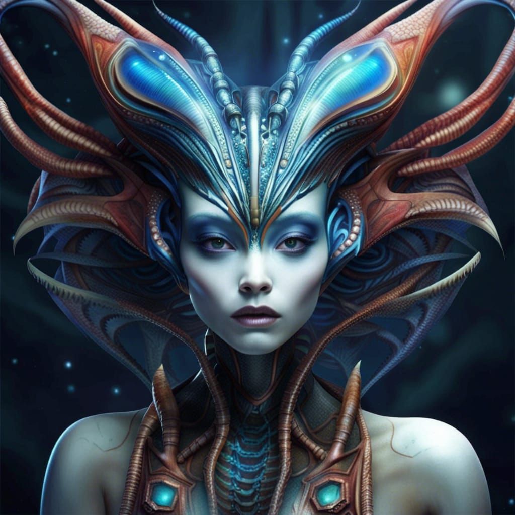 Very Beautiful Alien Species - AI Generated Artwork - NightCafe Creator