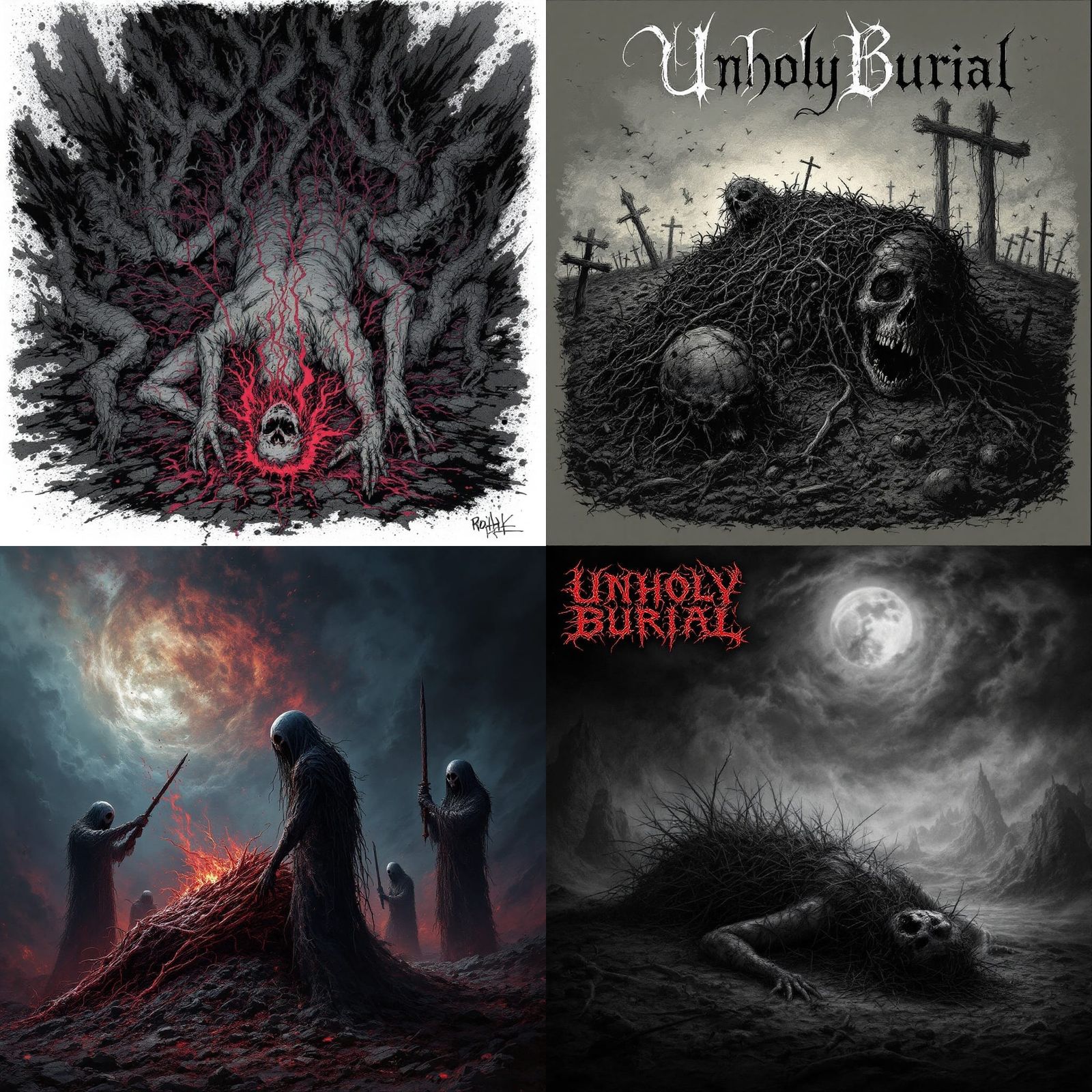 Unholy Burial - Dark and Foreboding Medieval Burial Scene