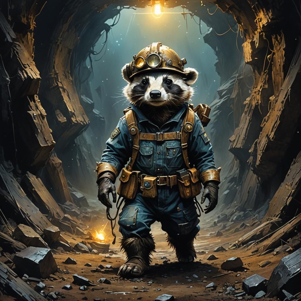 Badger miner - AI Generated Artwork - NightCafe Creator