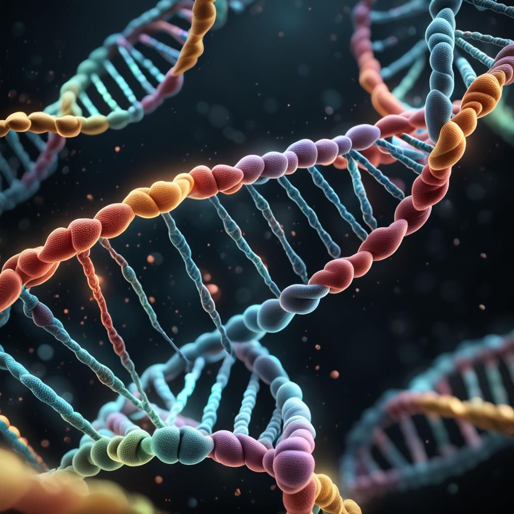 Twisted strand of human DNA under a microscope. (Tried) - AI Generated ...