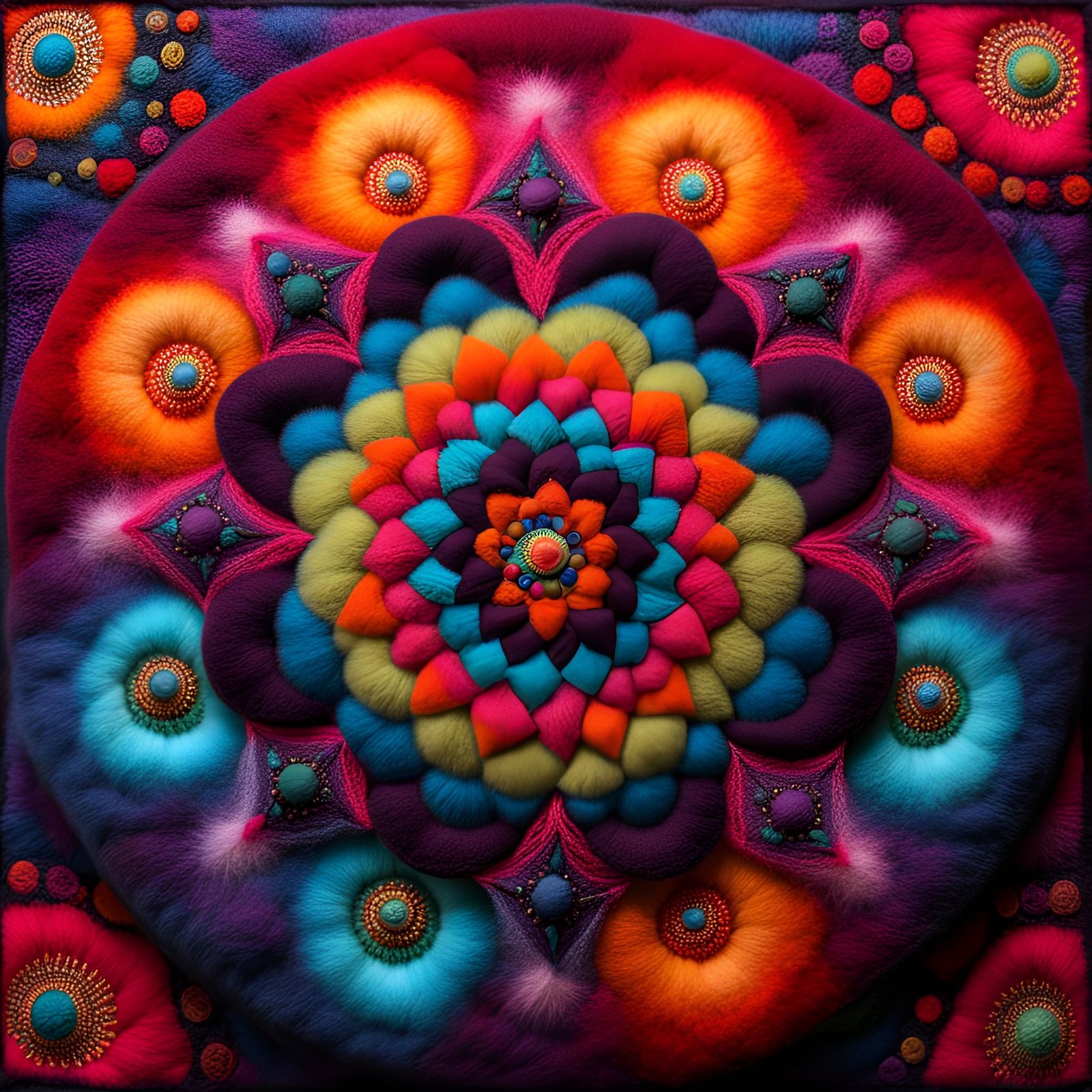 Plush Textile Mandala - AI Generated Artwork - NightCafe Creator