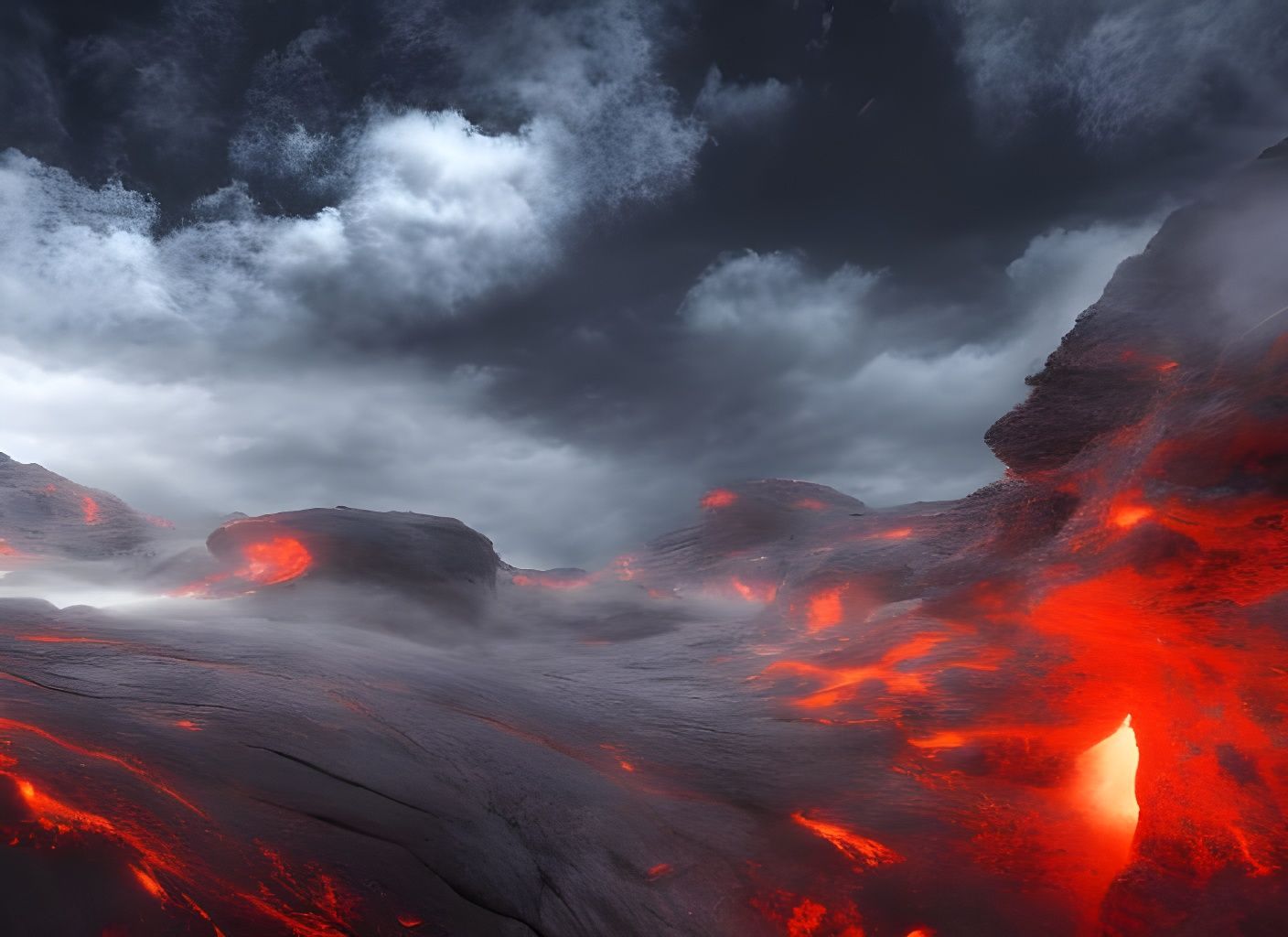 bottomless pit of lava - AI Generated Artwork - NightCafe Creator