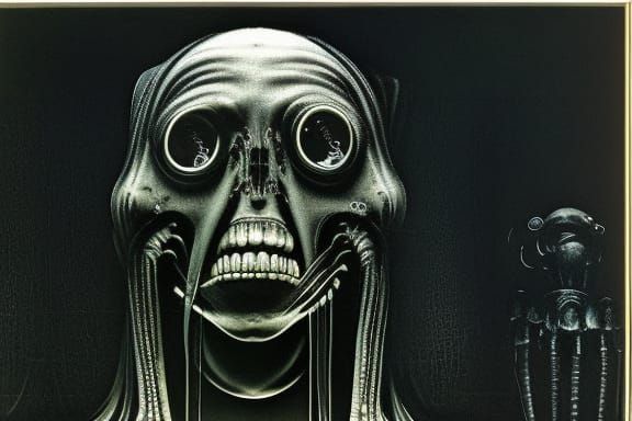 Smile in the dark H.R. Giger - AI Generated Artwork - NightCafe Creator