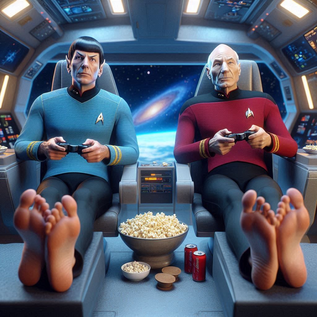 Spock and Picard Playing Video Games During a Temporal Disruption - AI ...