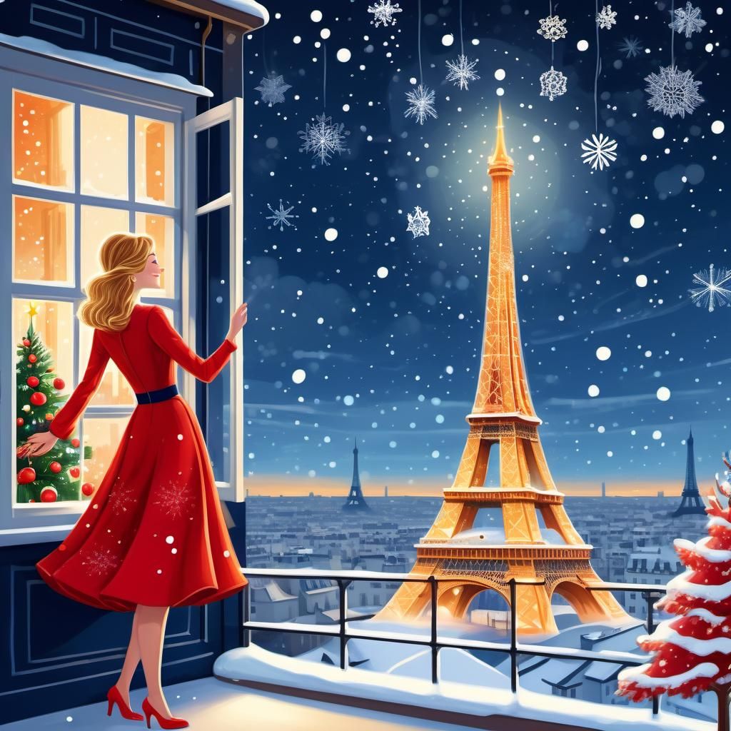 Christmas in Paris: Whimsical Winter Wonderland Sc... - AI Art