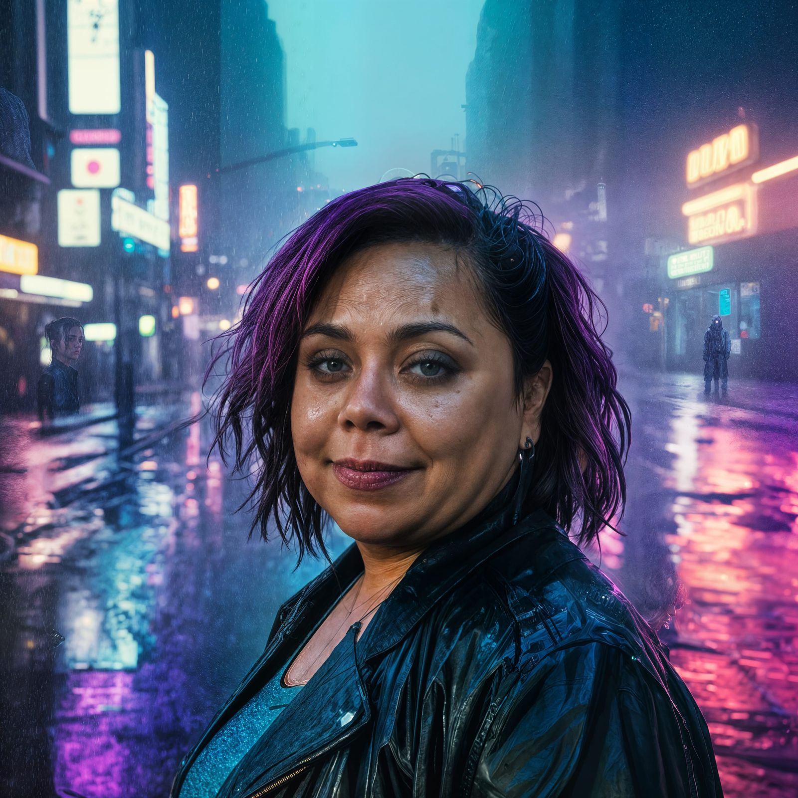 Strong independent hero chick as a sci-fi protagonist in a cyberpunk ...