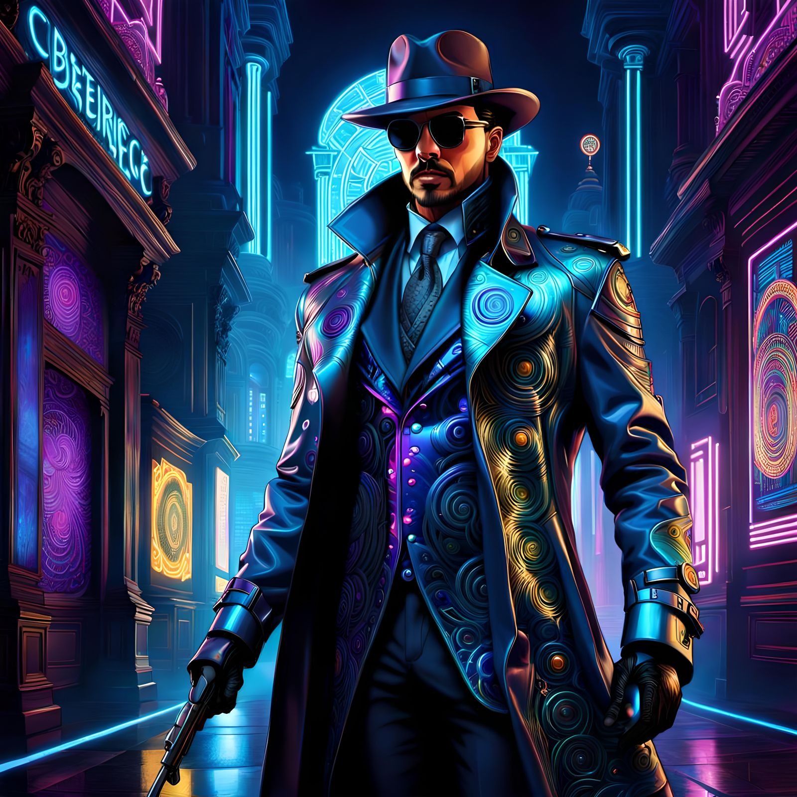 Neon Detective - AI Generated Artwork - NightCafe Creator