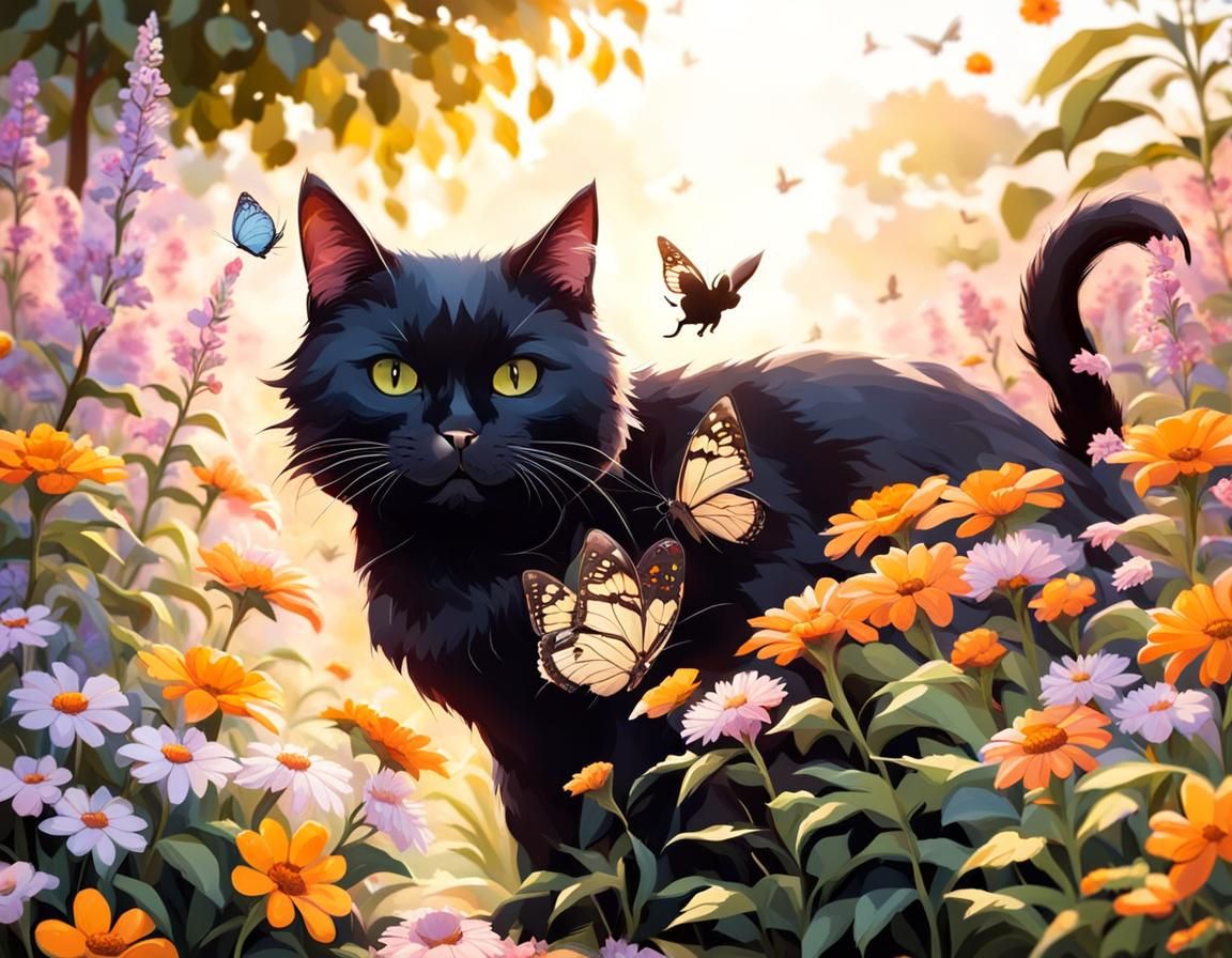 🐈‍⬛🦋 - AI Generated Artwork - NightCafe Creator