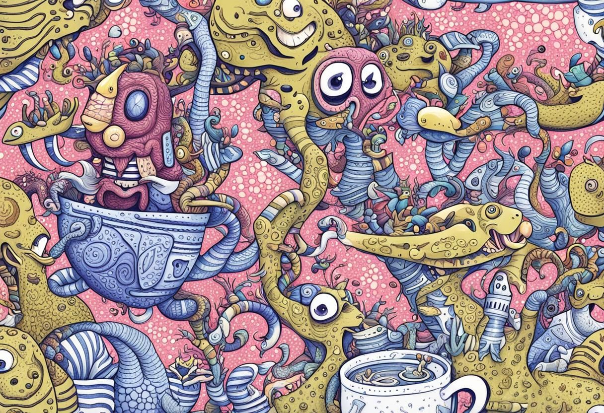 A caffeine-filled cup of coffee spawns a huge array of mutant creatures and fantasy animals ...