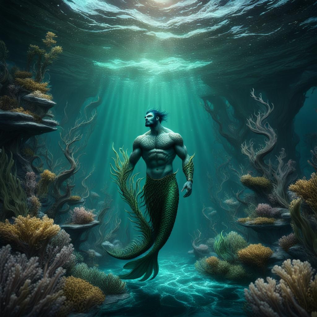 Merman and reef - AI Generated Artwork - NightCafe Creator