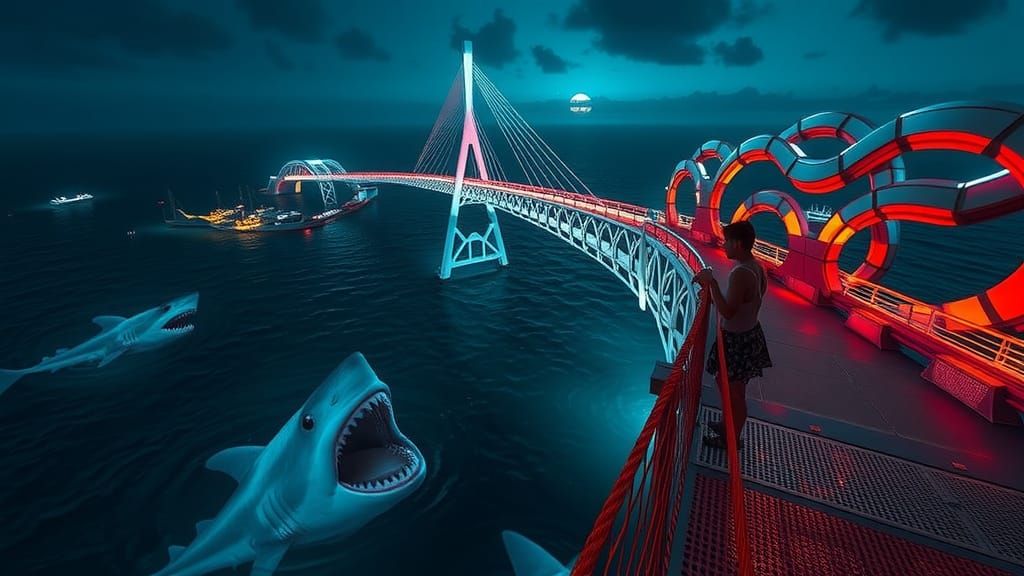 #1 Ride: The Bungee Jump Extreme is Suspended Over a Vast Shark ...
