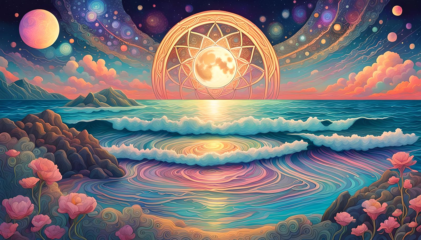 Moonrise in Lemuria - AI Generated Artwork - NightCafe Creator