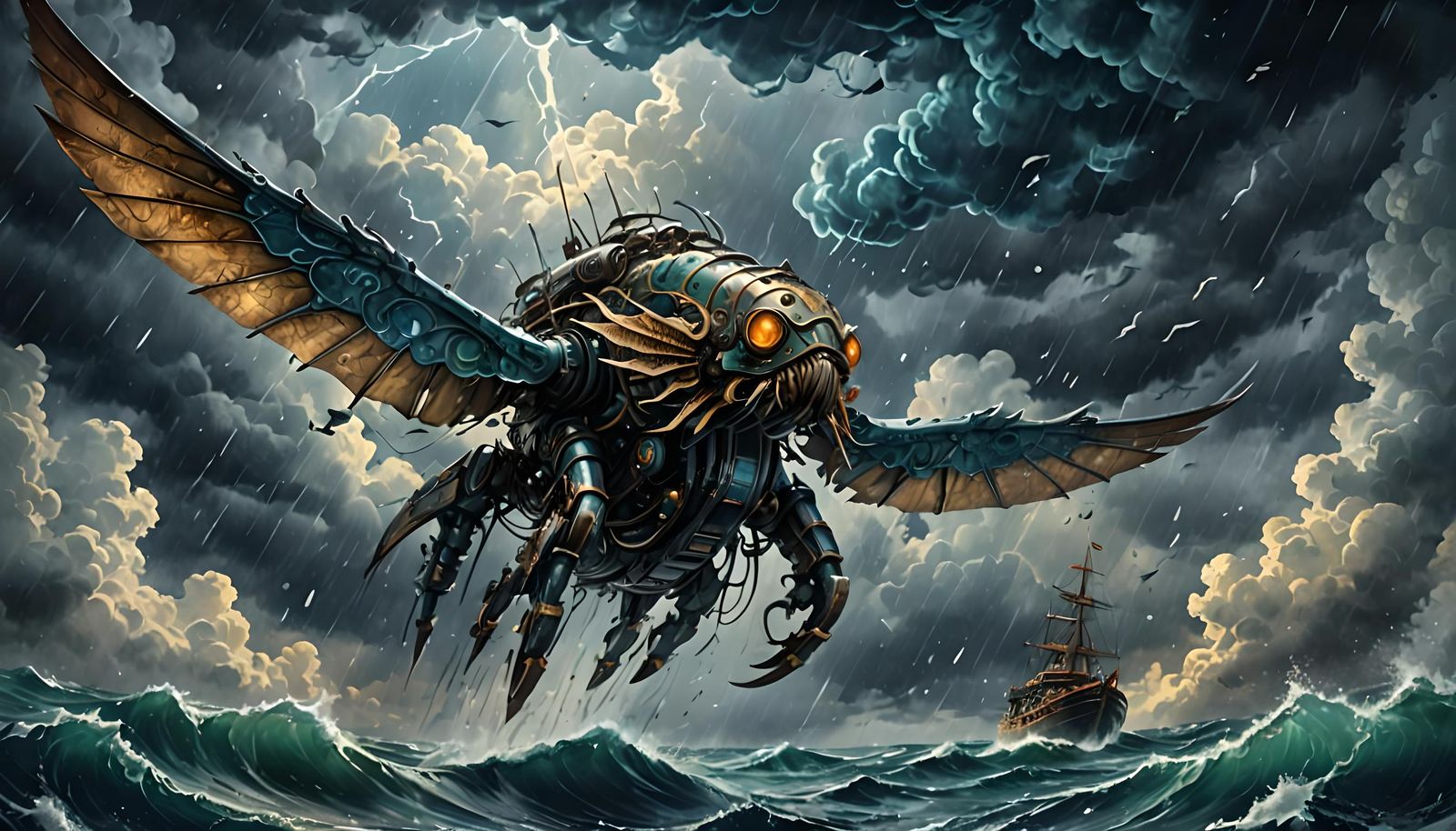 Flying sea creature - AI Generated Artwork - NightCafe Creator