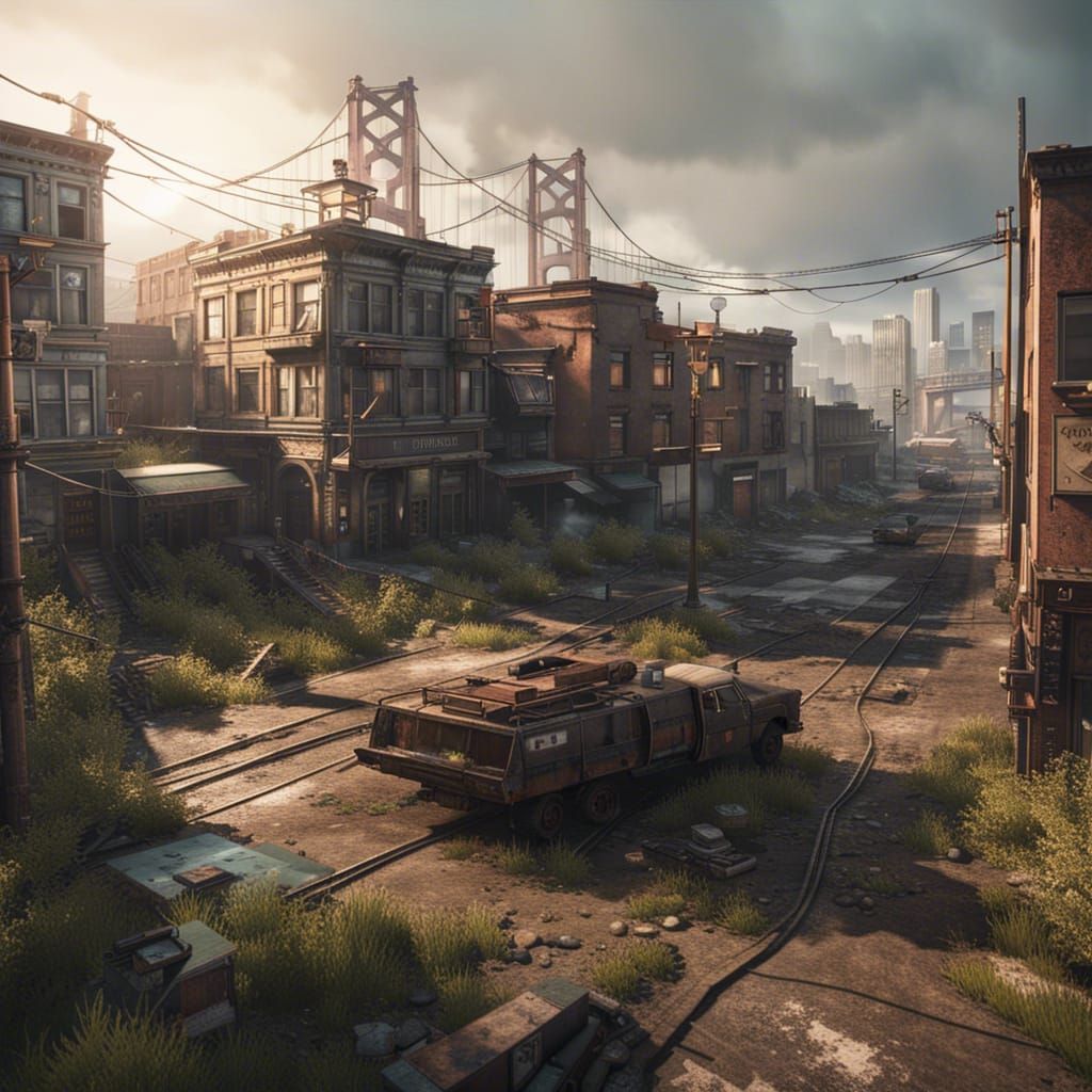 Post-apocalyptic San Francisco that has no humans and nature has ...