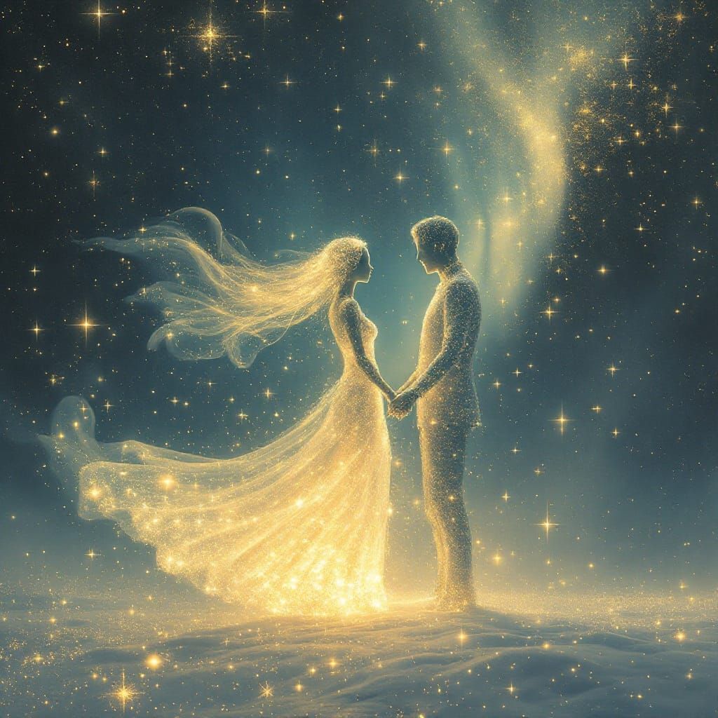 Man and Women Translucent Dancing - Celestial Waltz: Translu...