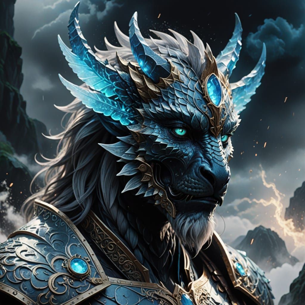 Mithril Drake - Majestic Mithril Dragon in Ethereal Haze