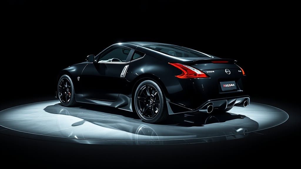 My Fair Lady - Sleek Black Nissan 350Z Illuminated in Dramat...