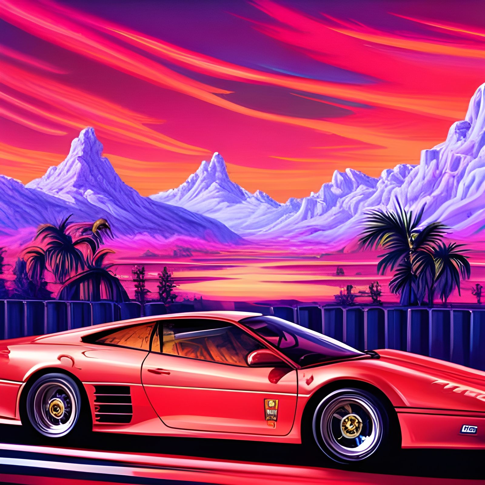 Ferrari Testarosa - AI Generated Artwork - NightCafe Creator