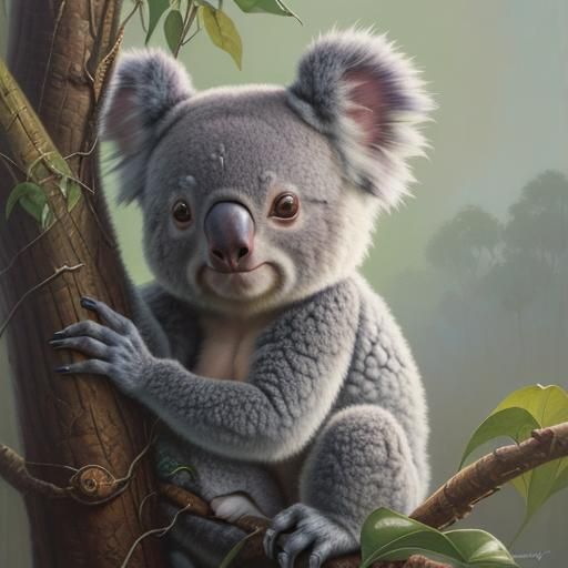 A rainbow koala model - AI Generated Artwork - NightCafe Creator
