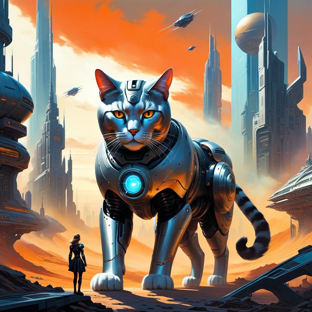 Marvelous Futuristic Giant Cyborg Cat