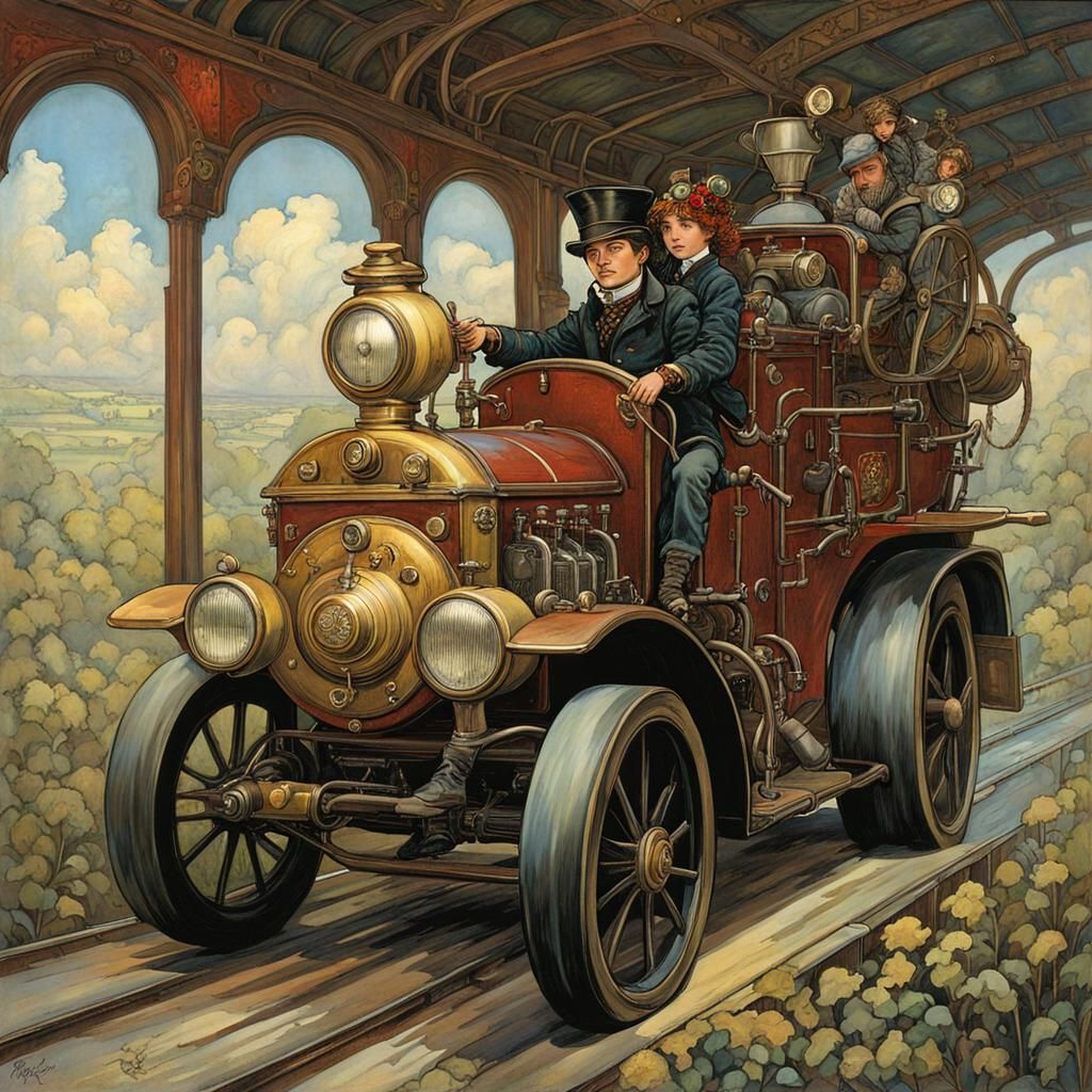 Steampunk engine driver - AI Generated Artwork - NightCafe Creator