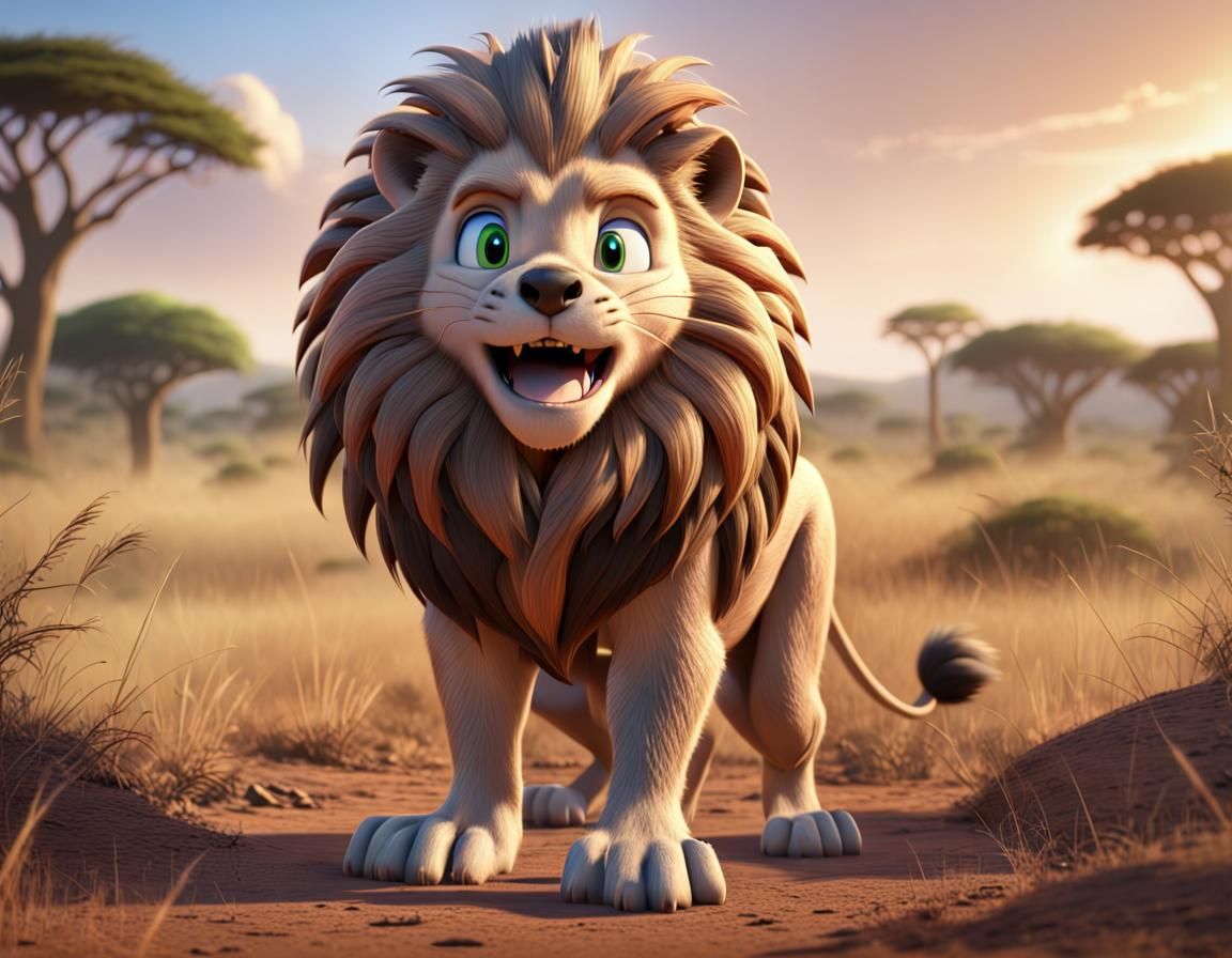 Sonic The Hedgehog as a lion in the African plains, Pixar, Disney ...