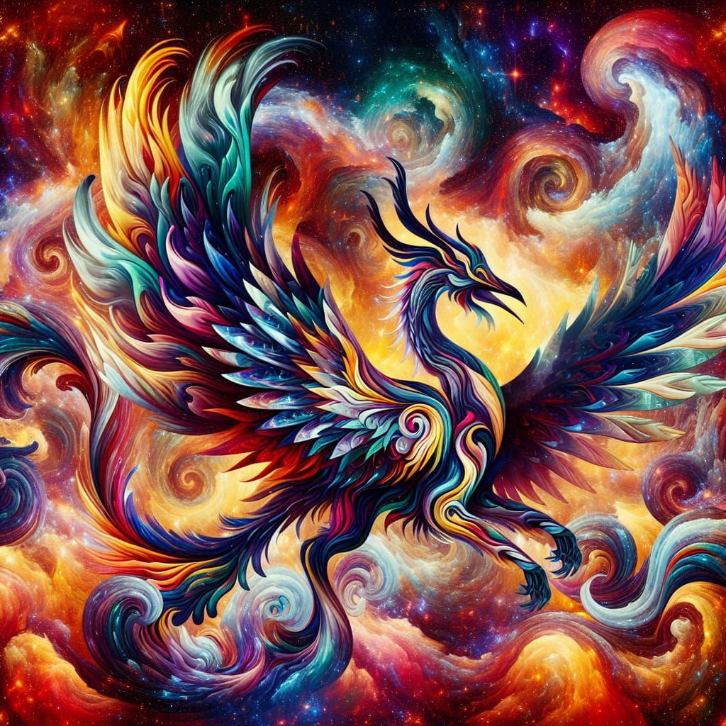 Cosmic Phoenix - AI Generated Artwork - NightCafe Creator