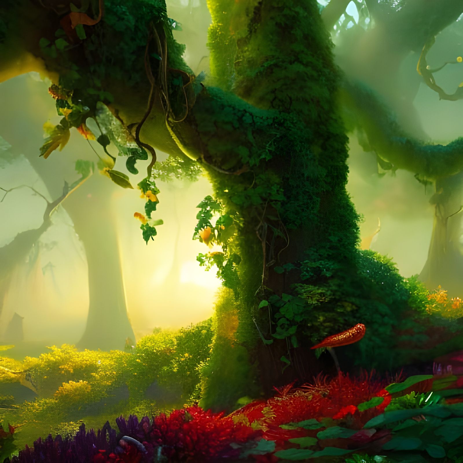 Vines Climbing a Tree - AI Generated Artwork - NightCafe Creator