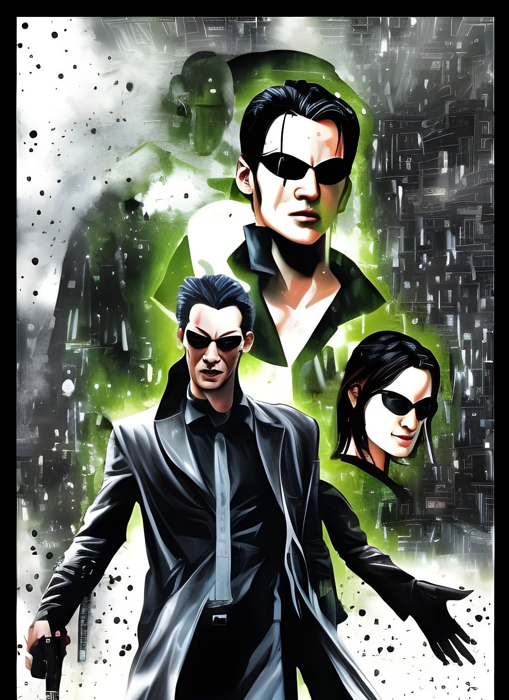 Neo fights the Matrix - AI Generated Artwork - NightCafe Creator