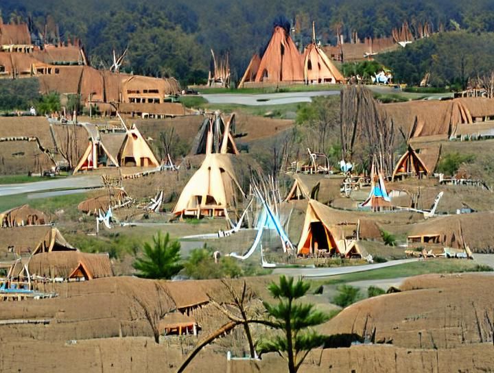 Native American village with teepees traditional - AI Generated Artwork ...