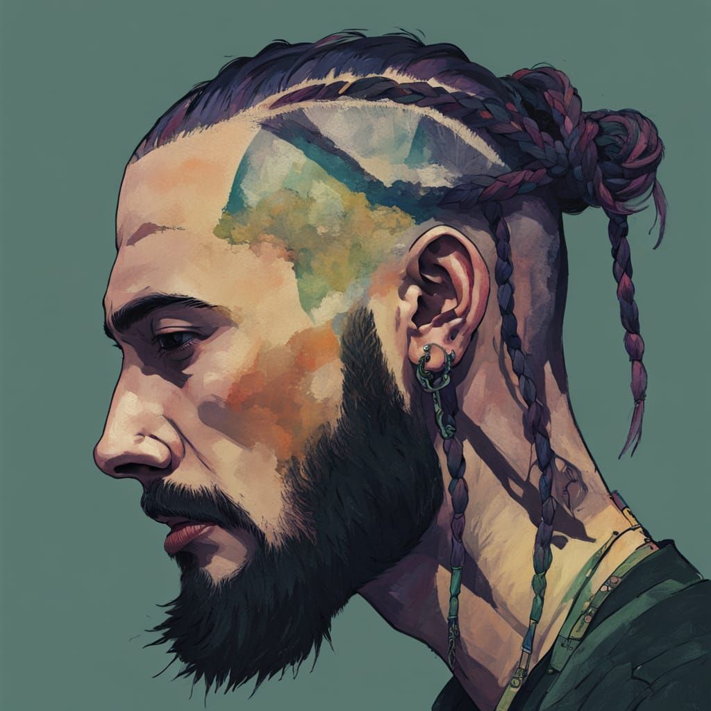 portrait photography of bohemian hippie style goth young model man ...