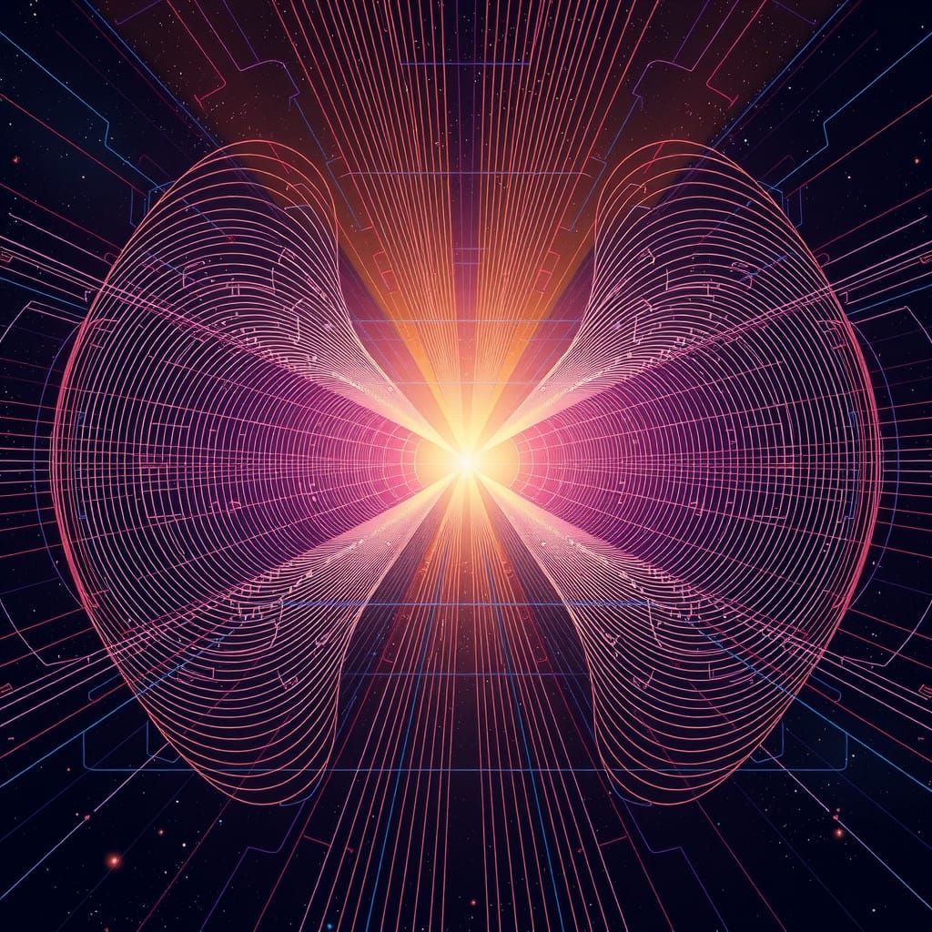 Surreal Physics Landscape in Vibrant Color - AI Art