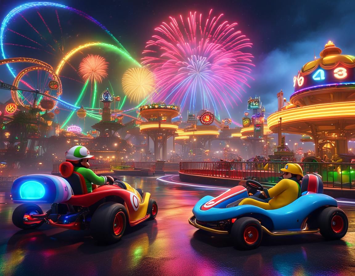 "Mario Kart Land" - AI Generated Artwork - NightCafe Creator