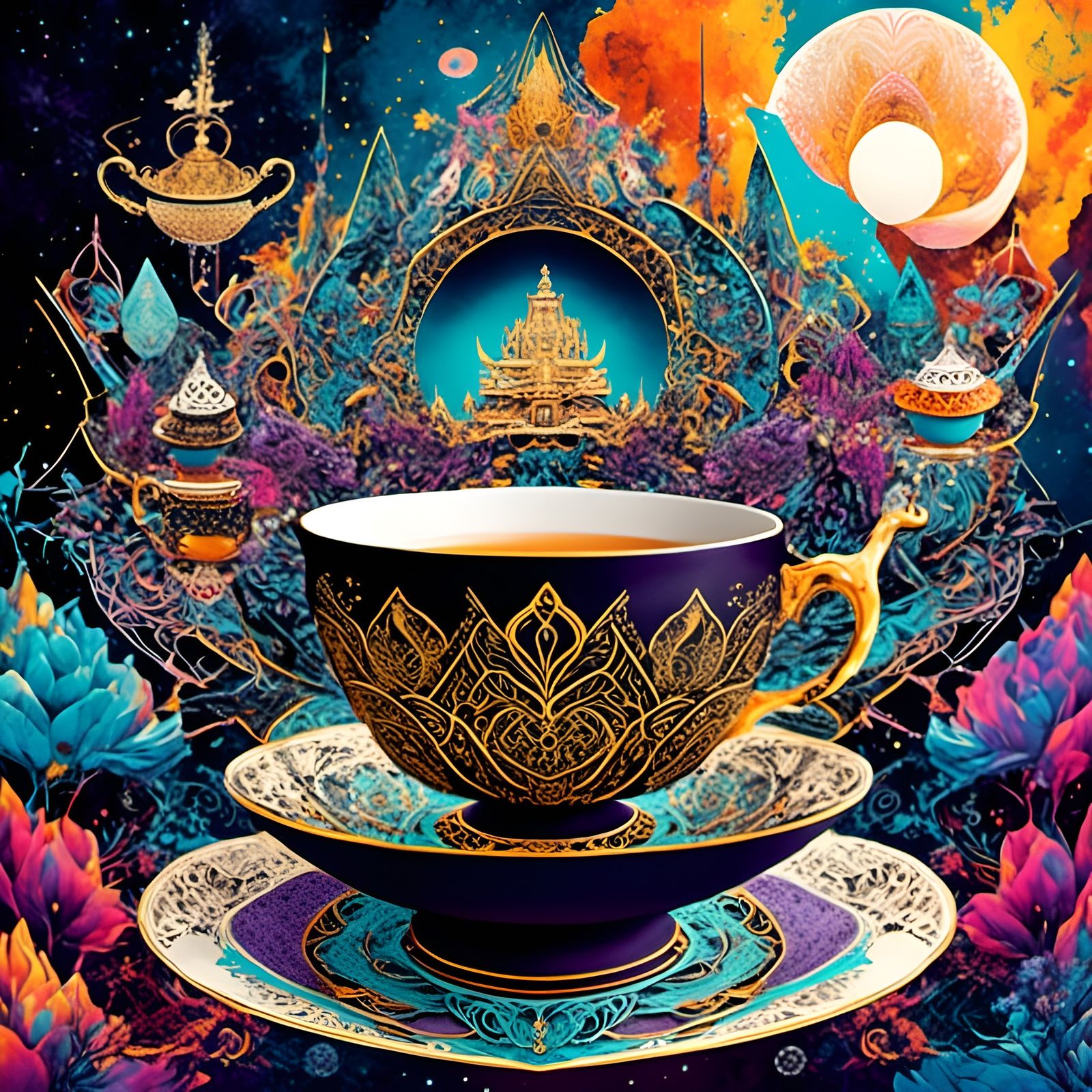 Cosmic Tea - AI Generated Artwork - NightCafe Creator