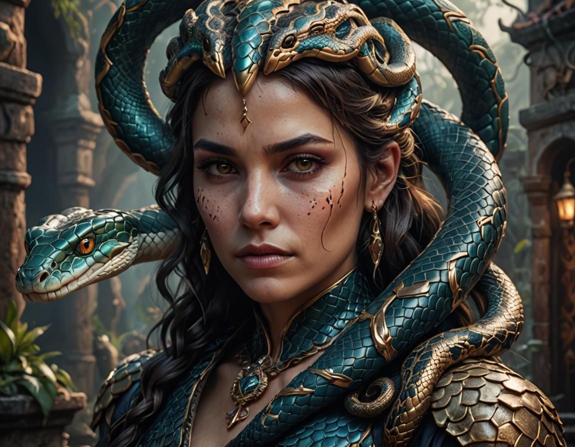 Part Woman, Part Snake - AI Generated Artwork - NightCafe Creator