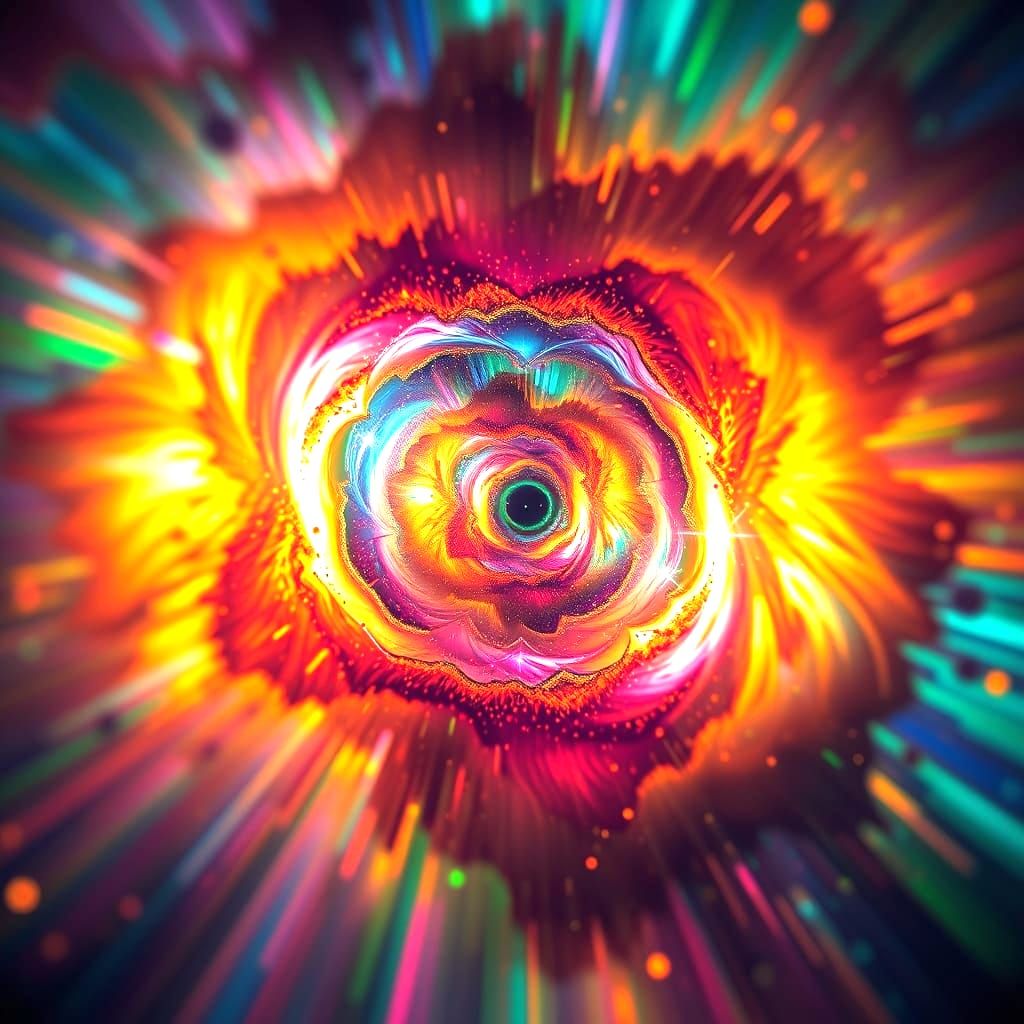Boom - Vibrant Rainbow Vortex in a Dreamy Iris