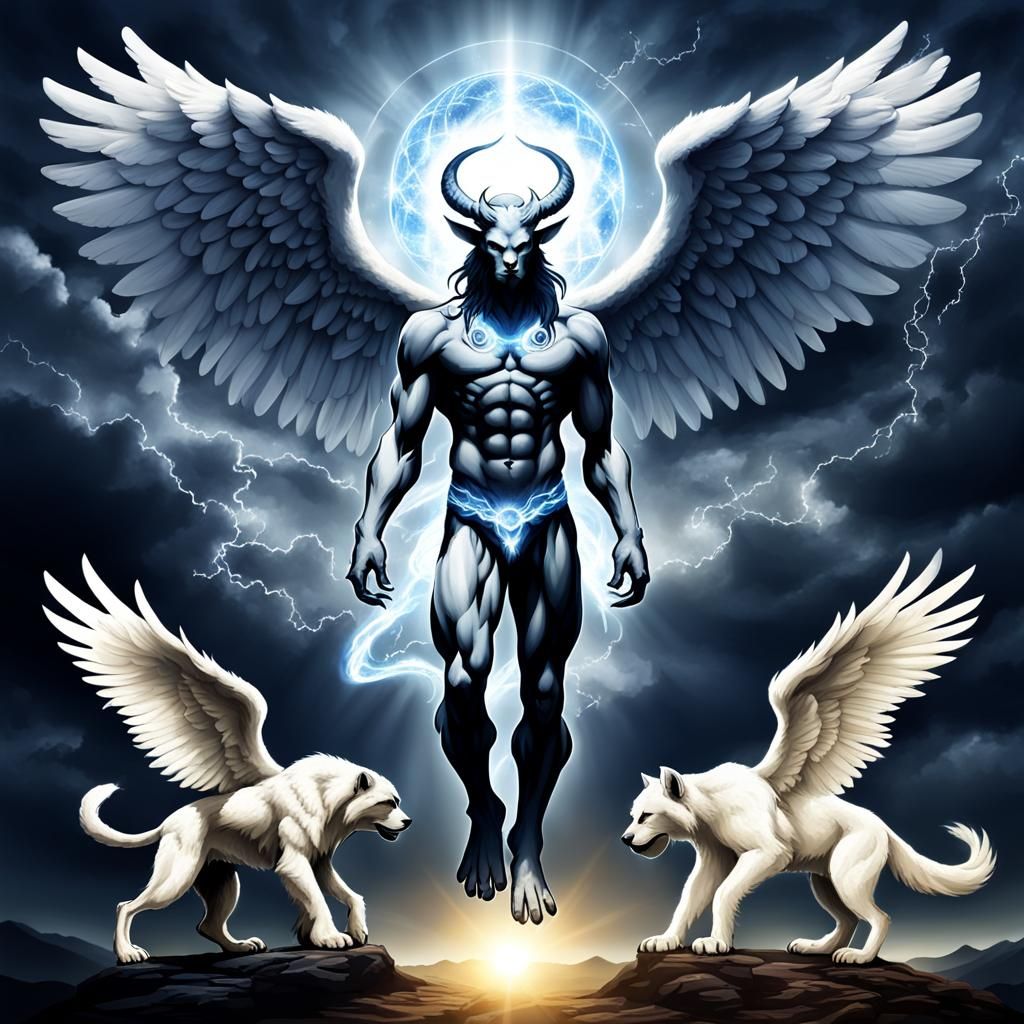 Evolution from evil beast to enlightened angelic soul - AI Generated ...