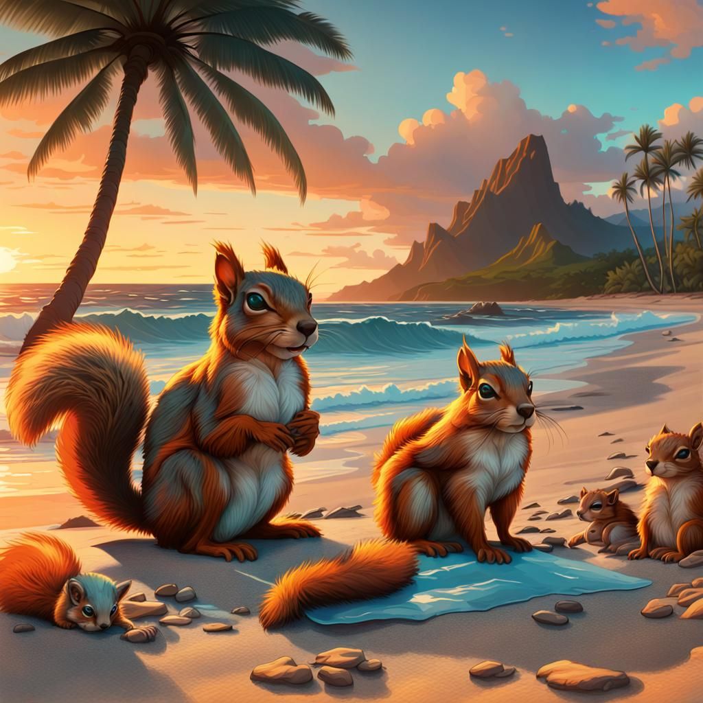Squirrel Post from Hawaii 🌴 - AI Generated Artwork - NightCafe Creator
