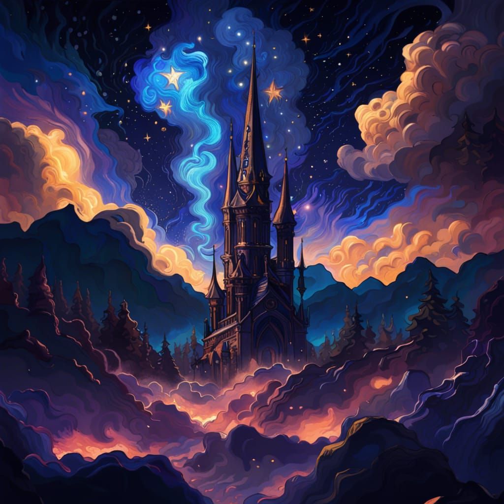 Astral Sky Castle - AI Generated Artwork - NightCafe Creator