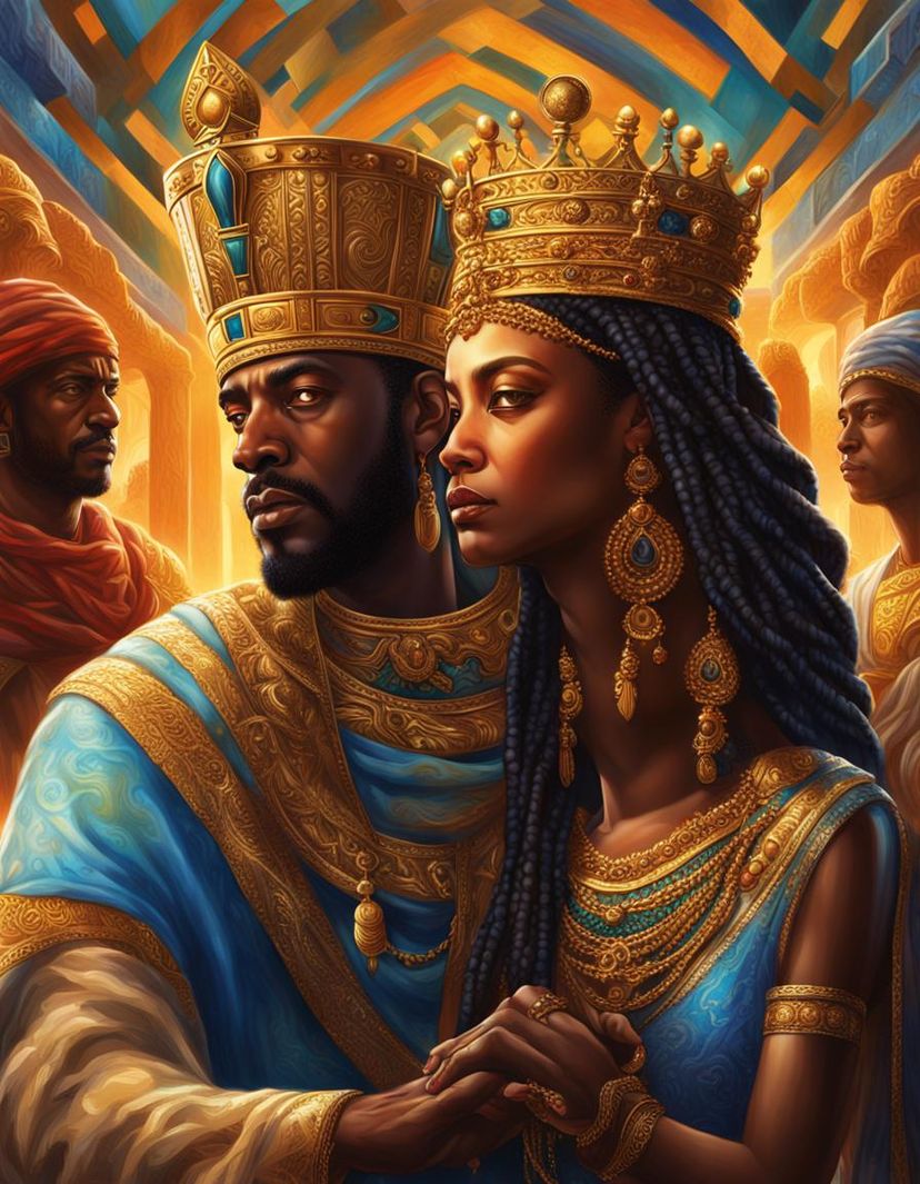 King Solomon greeting the Queen of Sheba - AI Generated Artwork - NightCafe Creator